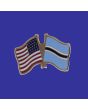 Botswana Lapel Pin (Double Waving Flag w/USA)
