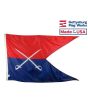 Cavalry Guidon Flag (Red/Blue Crossed Swords) - 3x5'
